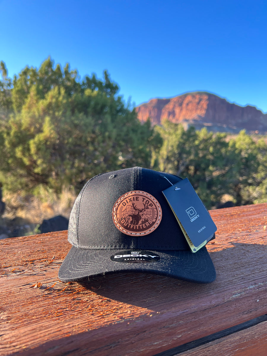 Black Leather Patch Hat – Dixie Top Outfitters